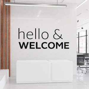 BIG OFFICE Wall Vinyl Decal "hello & Welcome", Textual Decal - Etsy