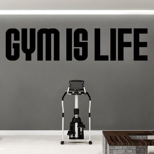 BIG GYM Wall Vinyl Decal gym is Life Motivational, Inspirational Quote ...