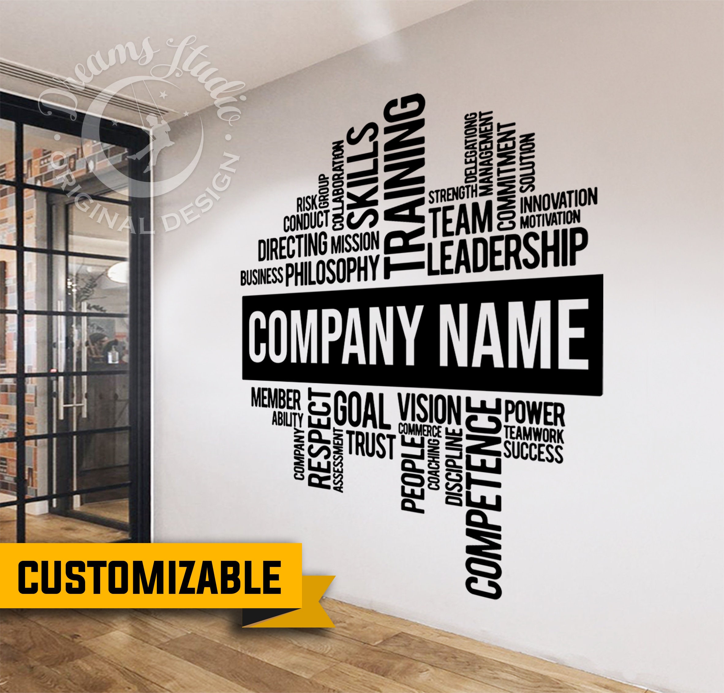 BIG CUSTOMIZABLE OFFICE Wall Vinyl Decal Motivational - Etsy UK