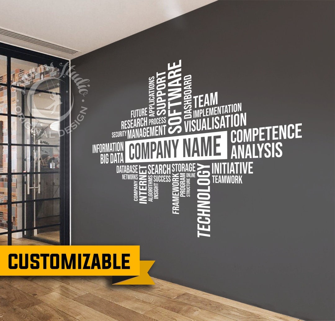 IT, Digital Company, CUSTOMIZABLE OFFICE Wall Vinyl Decal Motivational ...