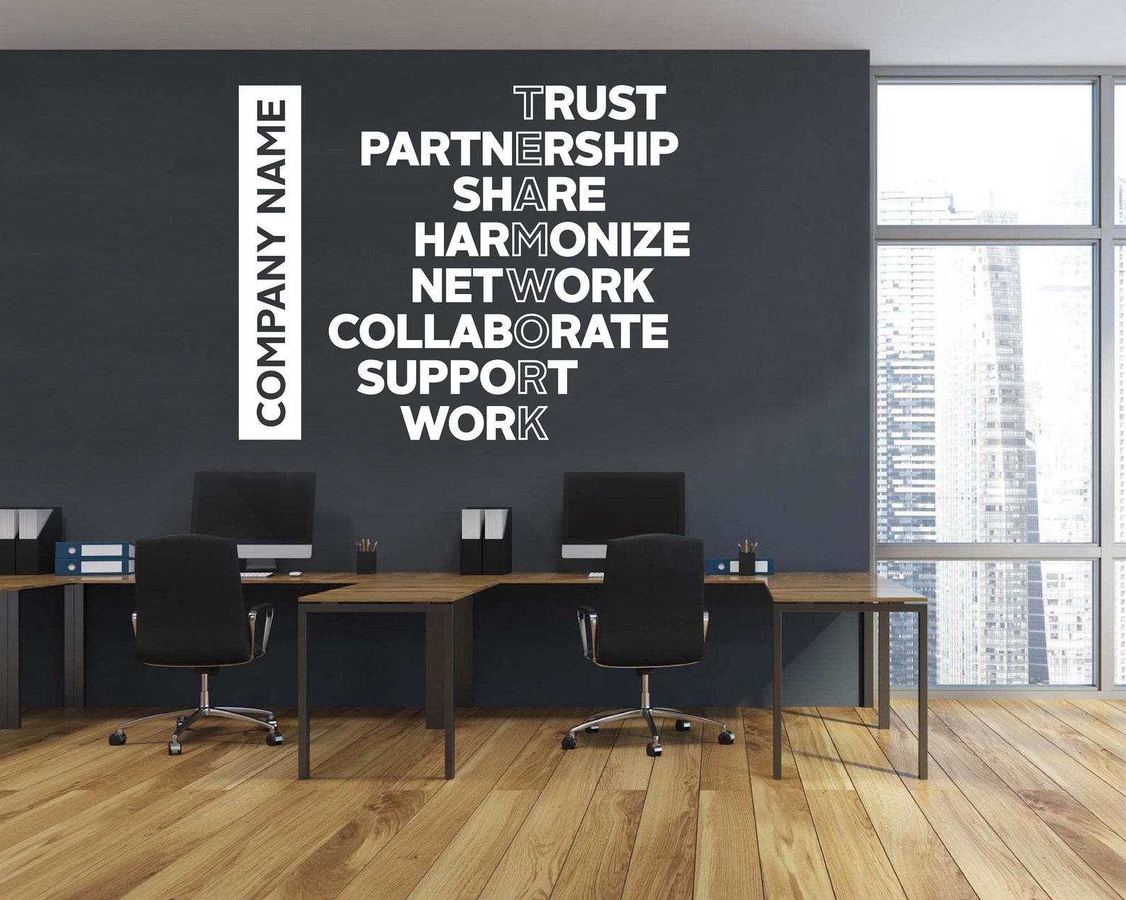 BIG CUSTOMIZABLE OFFICE Wall Vinyl Decal teamwork - Etsy