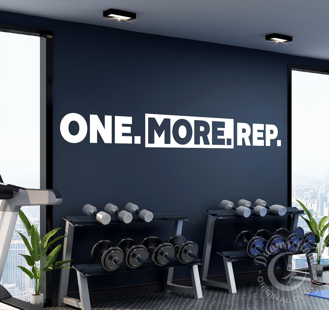 Gym Wall Vinyl Decal: "one More Rep" Motivational Fitness Quote - Etsy