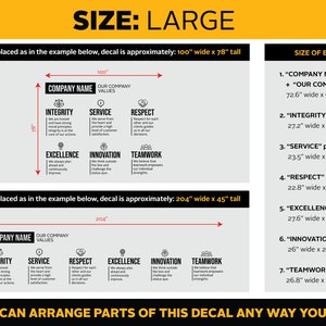 CUSTOMIZABLE COMPANY VALUES Wall Vinyl Decal, Add Your Company Name ...