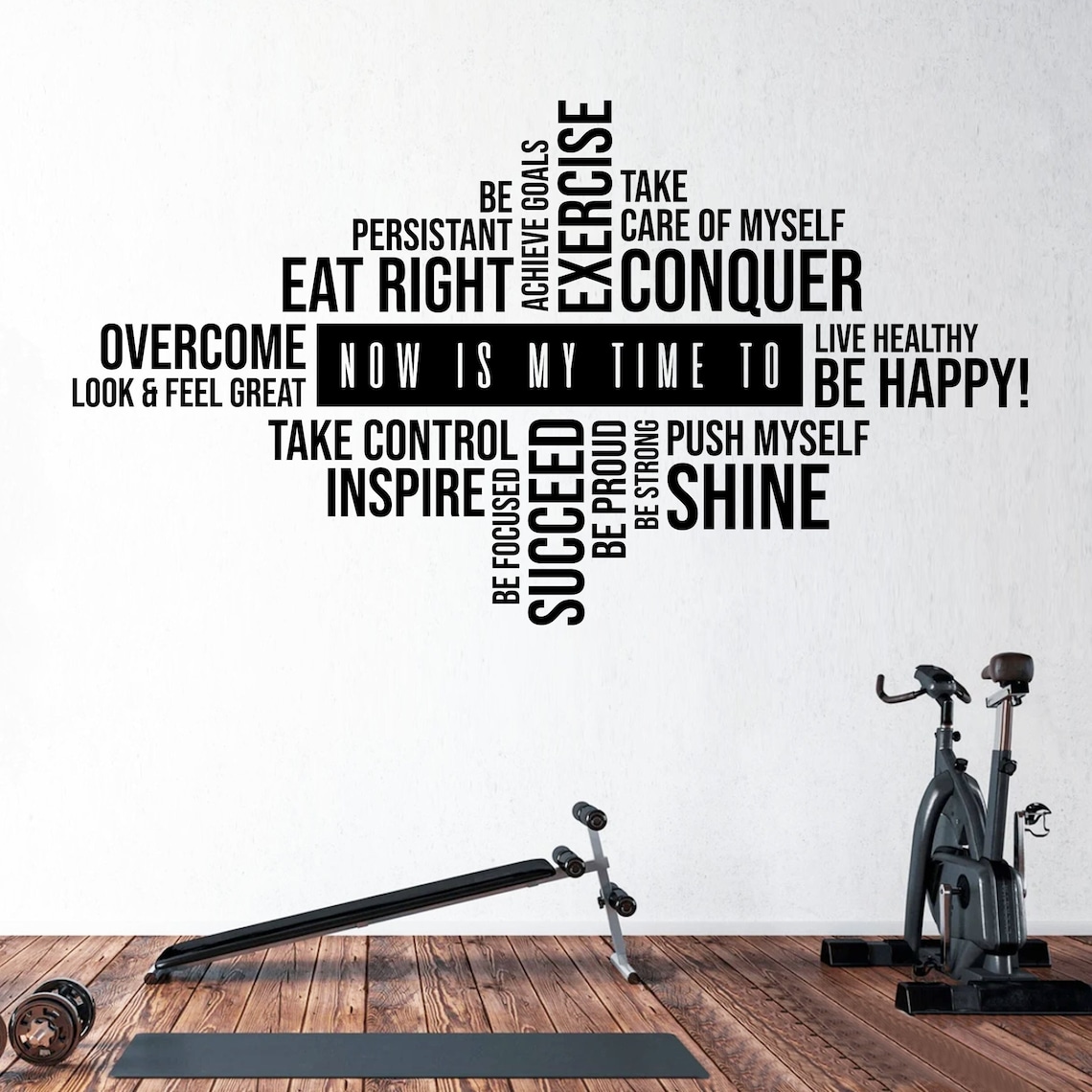 BIG GYM Wall Vinyl Decal now is My Time To... | Etsy