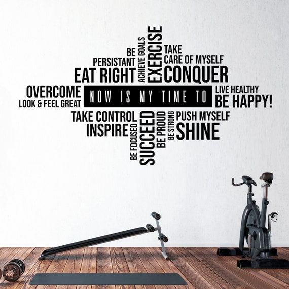 BIG GYM Wall Vinyl Decal now is My Time To... | Etsy