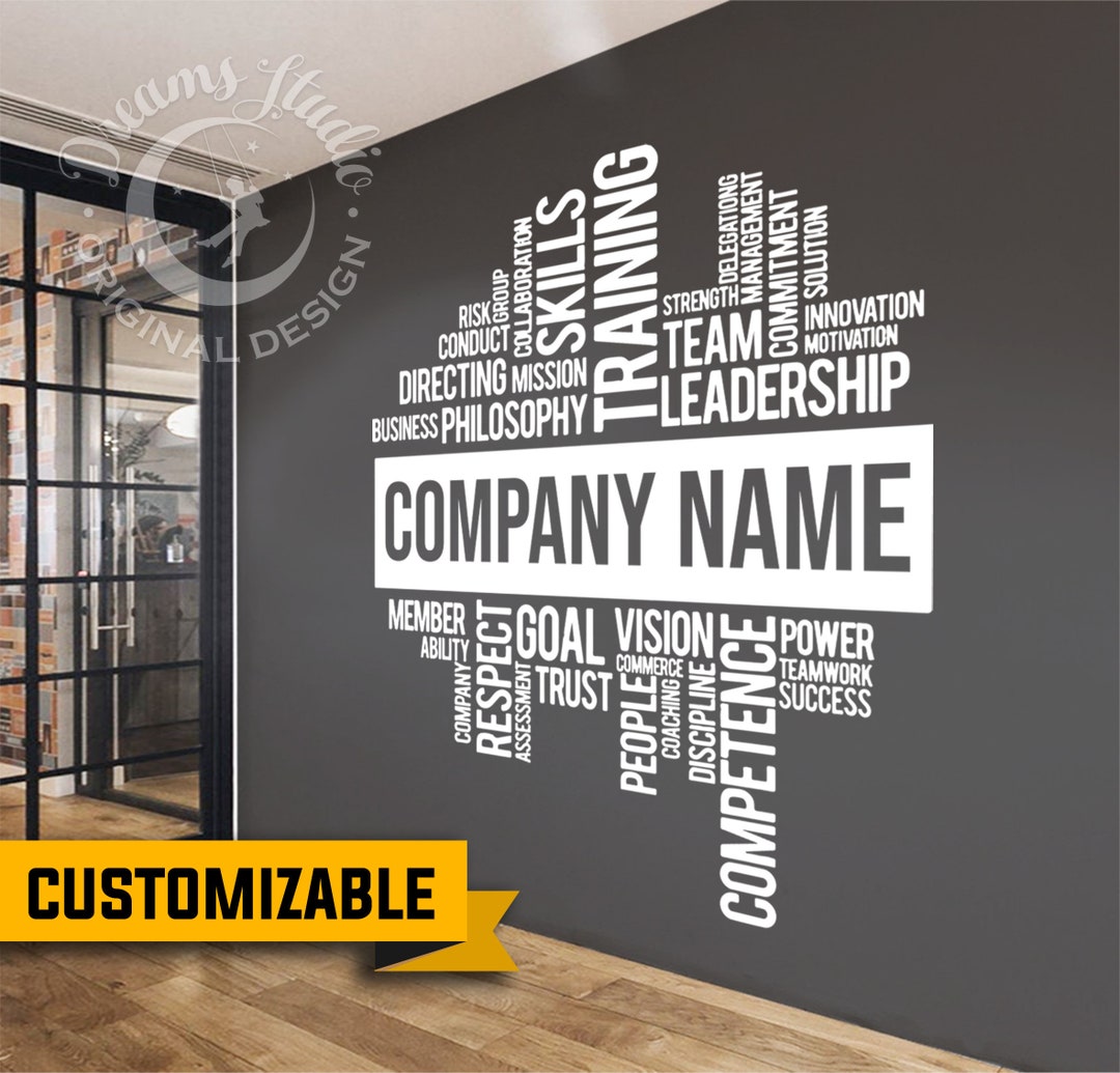 BIG CUSTOMIZABLE OFFICE Wall Vinyl Decal Motivational - Etsy