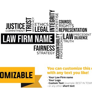 Law Firm Word Cloud Wall Decal: Legal Office Decor - Etsy