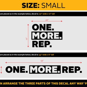Gym Wall Vinyl Decal: "one More Rep" Motivational Fitness Quote - Etsy