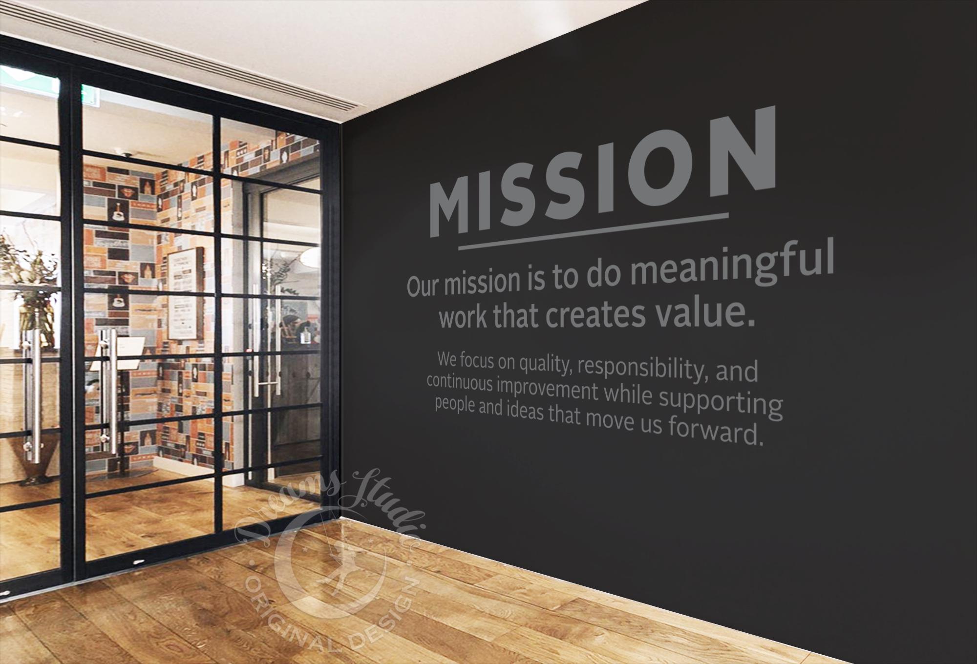 Mission Statement Wall Decal – Modern Office Culture Decor, Custom Text ...