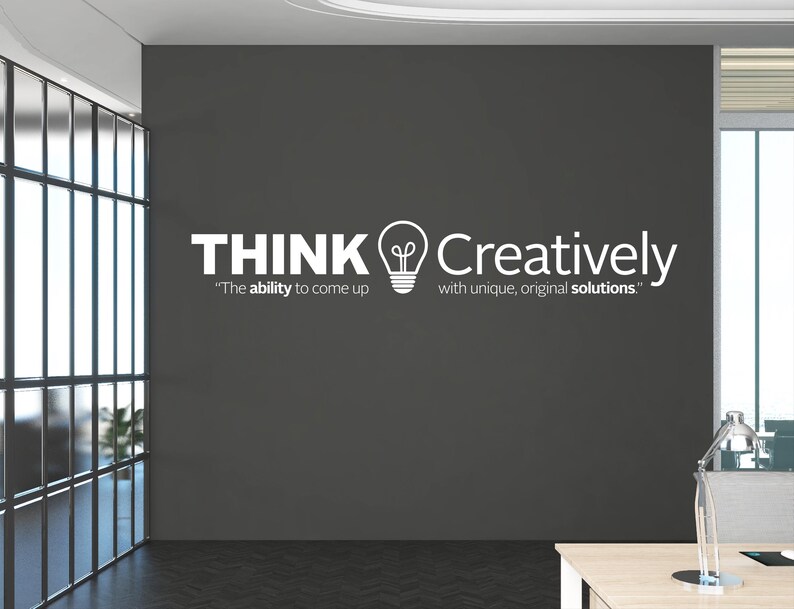 Think Creatively Light Bulb Wall Decal: Motivational Office Decor - Etsy