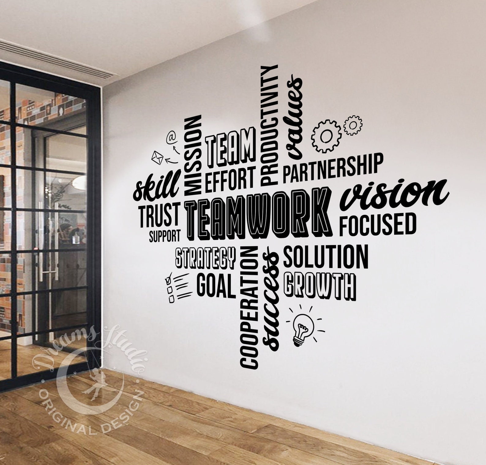 BIG OFFICE Wall Vinyl Decal TEAMWORK, Motivational, Inspirational ...