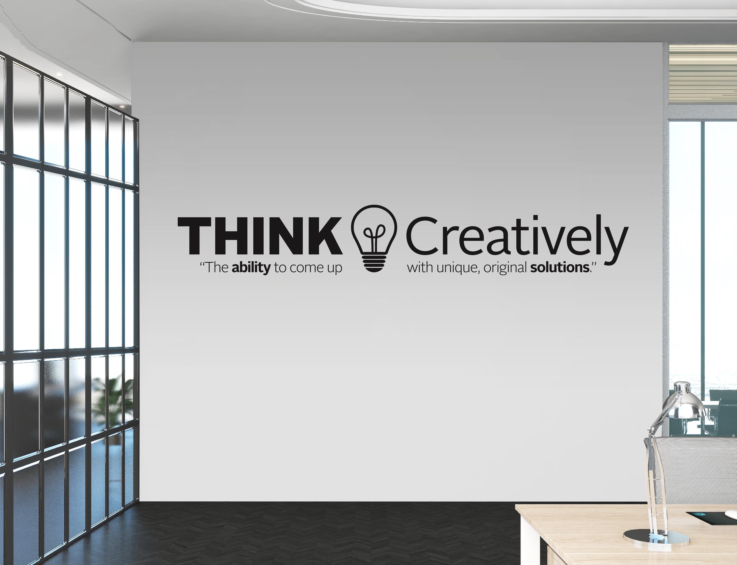 Think Creatively Light Bulb Wall Decal: Motivational Office Decor - Etsy