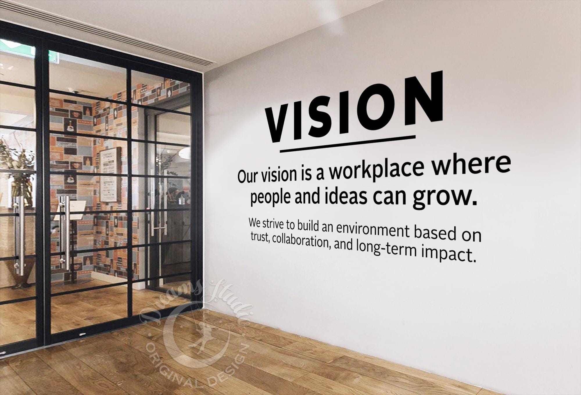 Vision Statement Wall Decal – Modern Office Culture Decor, Custom Text ...