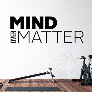 BIG GYM Wall Vinyl Decal "mind Over Matter" Motivational, Inspirational ...