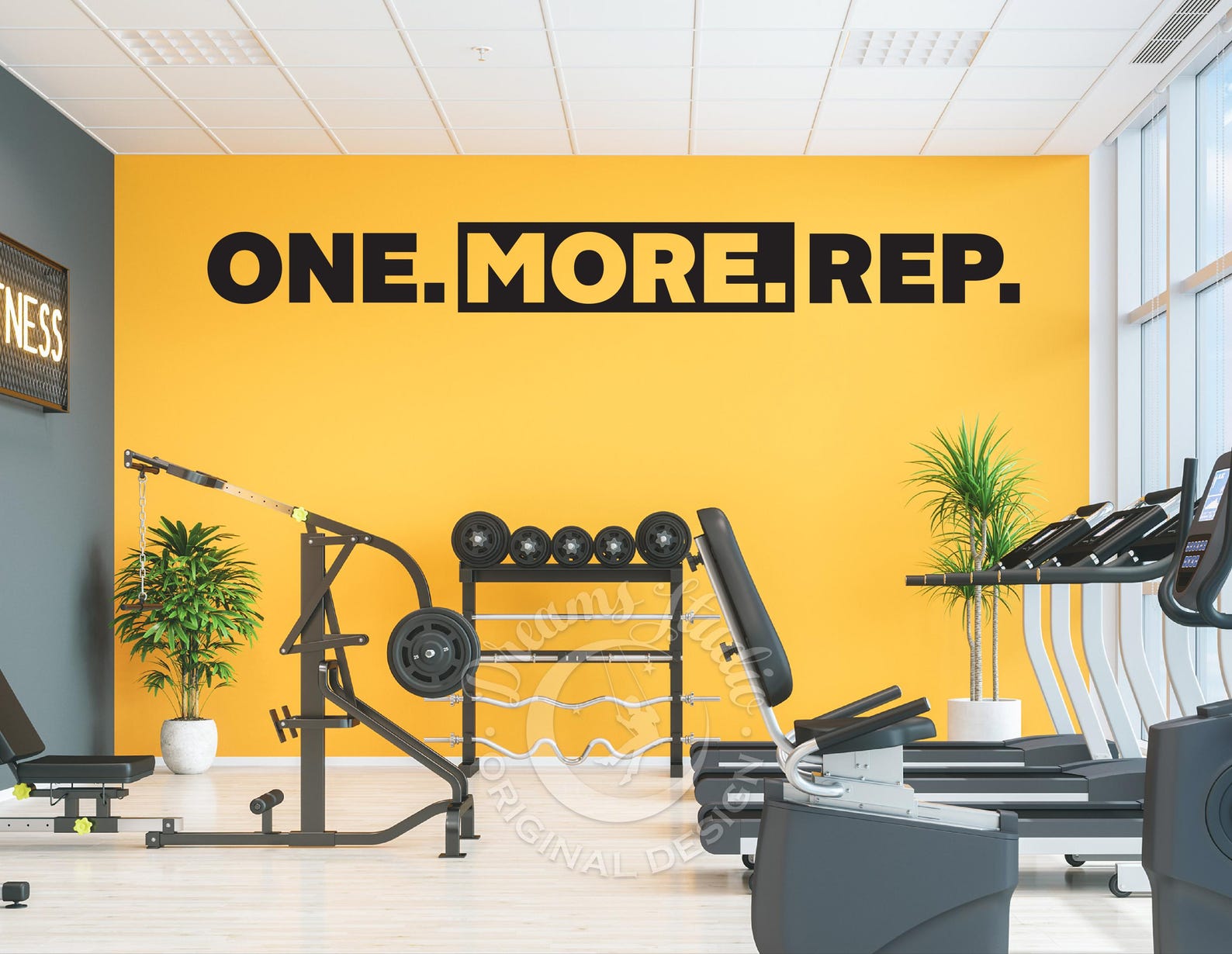 Gym Wall Vinyl Decal: "one More Rep" Motivational Fitness Quote - Etsy
