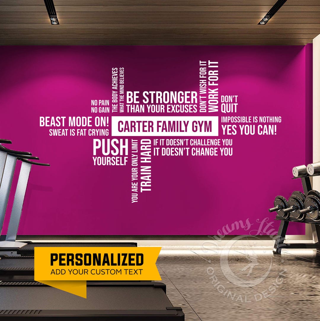 Custom Gym Wall Decal: Motivational Fitness Quote Vinyl Art - Etsy