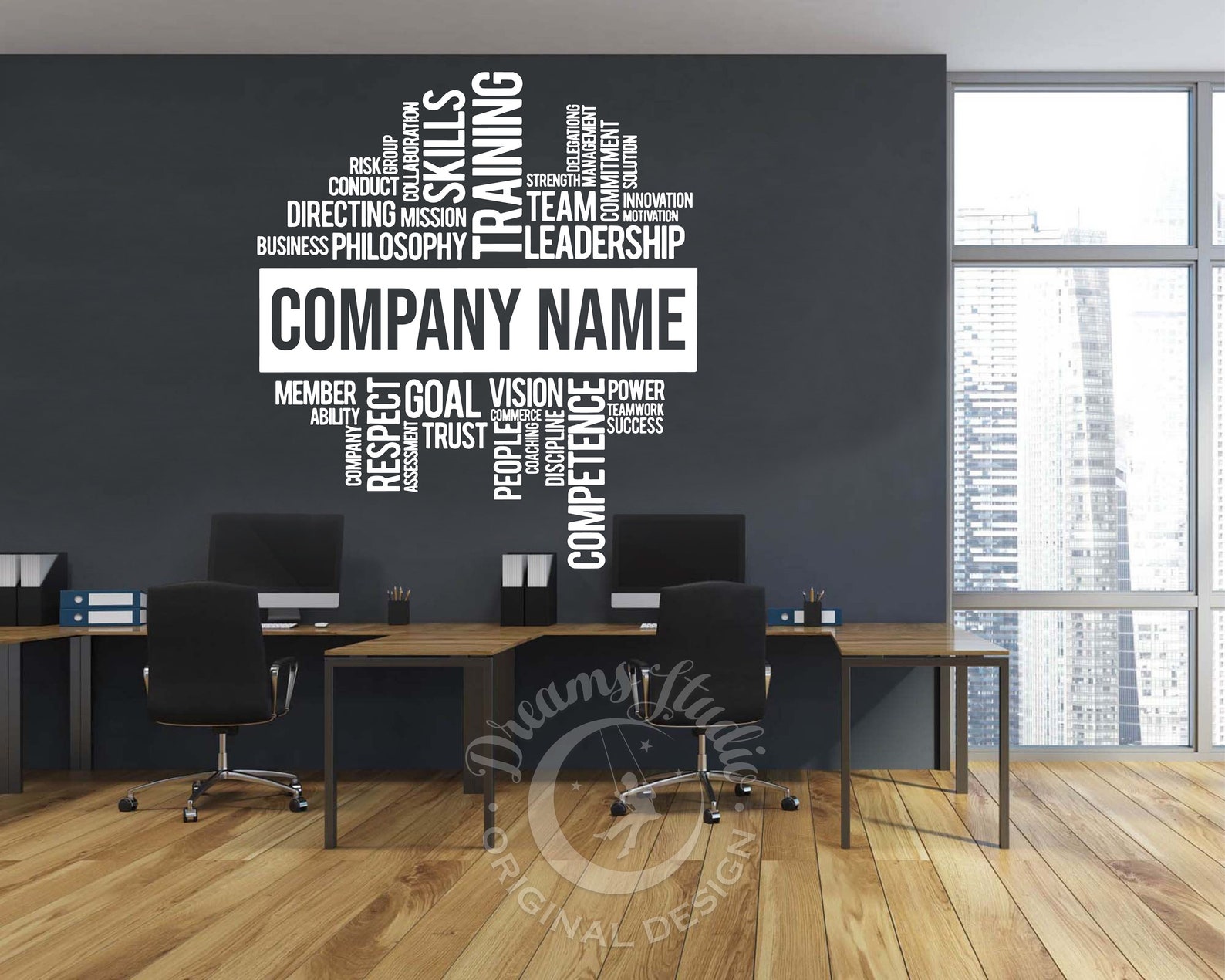 BIG CUSTOMIZABLE OFFICE Wall Vinyl Decal Motivational - Etsy