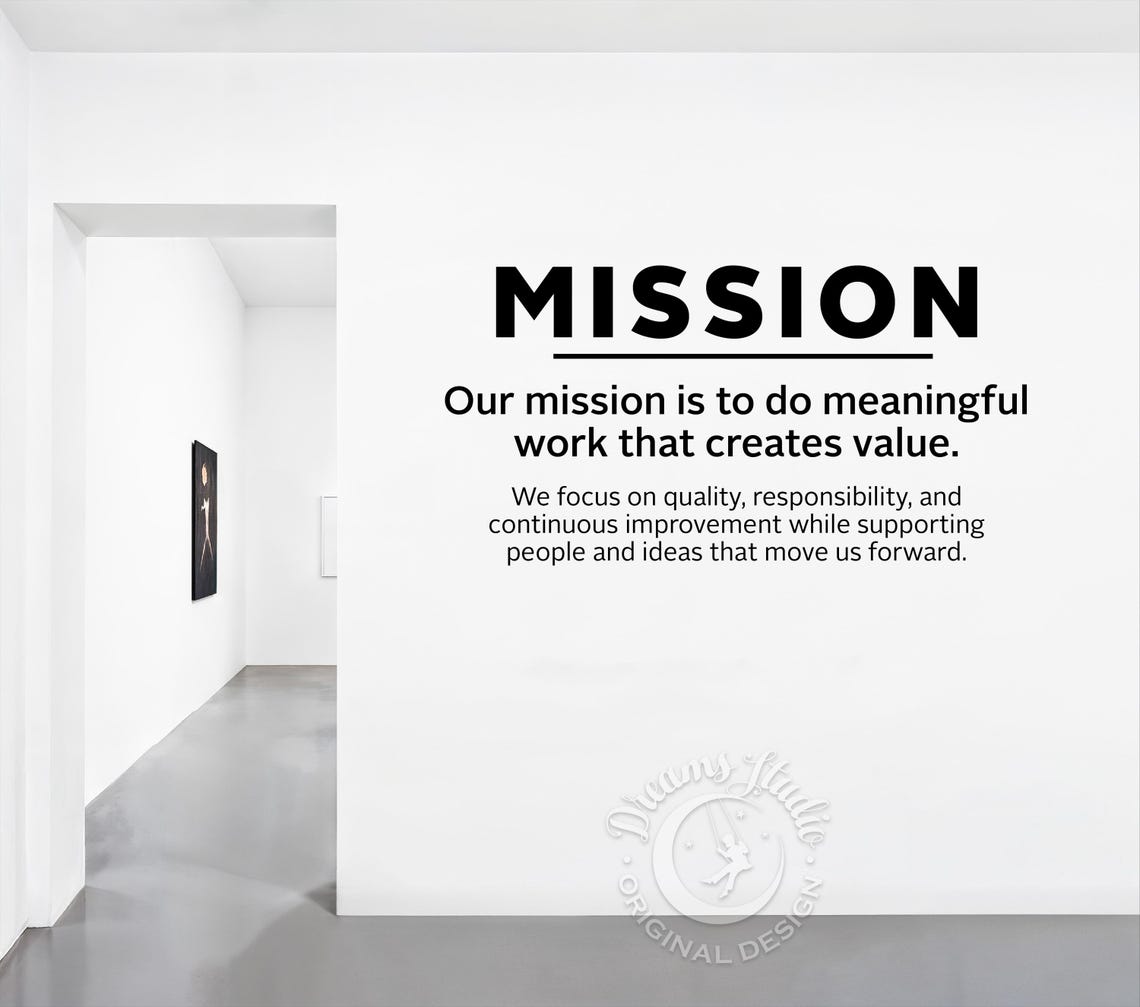 Mission Statement Wall Decal – Modern Office Culture Decor, Custom Text ...