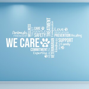 Veterinary Clinic Word Cloud Wall Decal: Pet Care Decor - Etsy