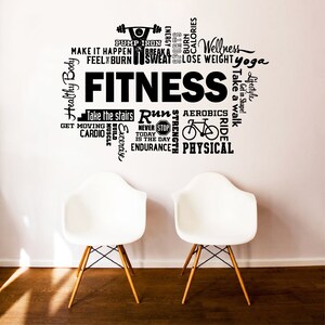 CUSTOMIZABLE GYM / FITNESS Decal for Window or Interior, Workout Decal ...