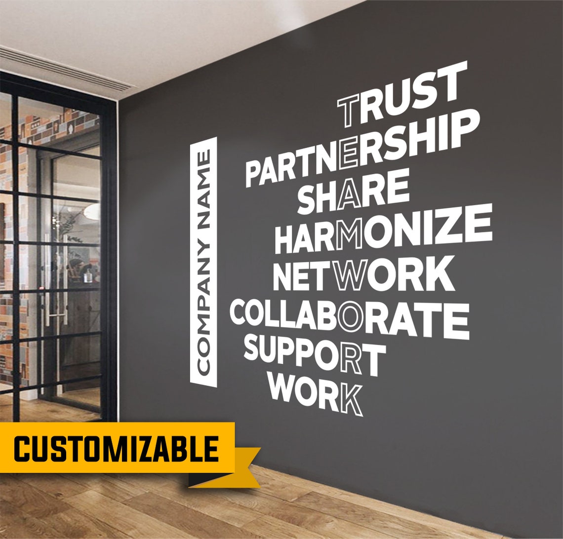 BIG CUSTOMIZABLE OFFICE Wall Vinyl Decal teamwork - Etsy Canada