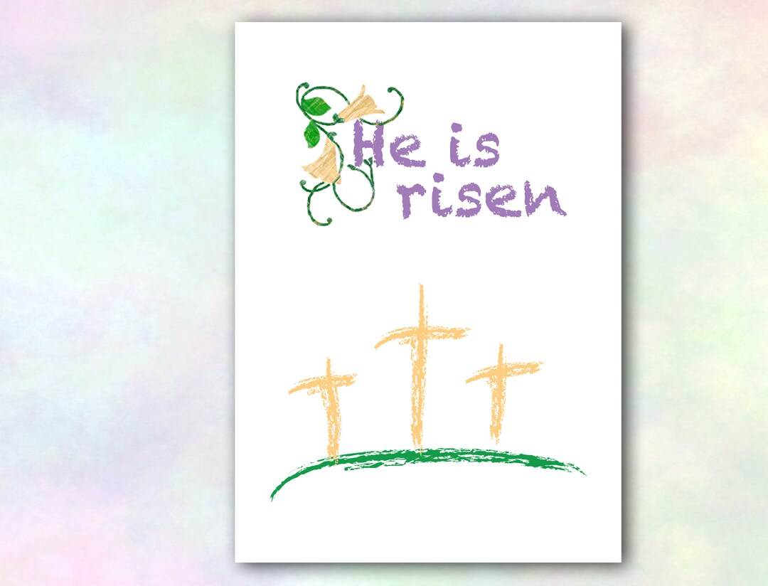 Printable Easter Cards, He is Risen, Happy Easter-cross, Jesus ...