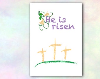 He is Risen resurrection Day/easter 5x7 Card - Etsy