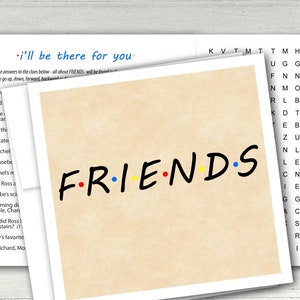 FRIENDS word search trivia greeting card Any Occasion tv | Etsy