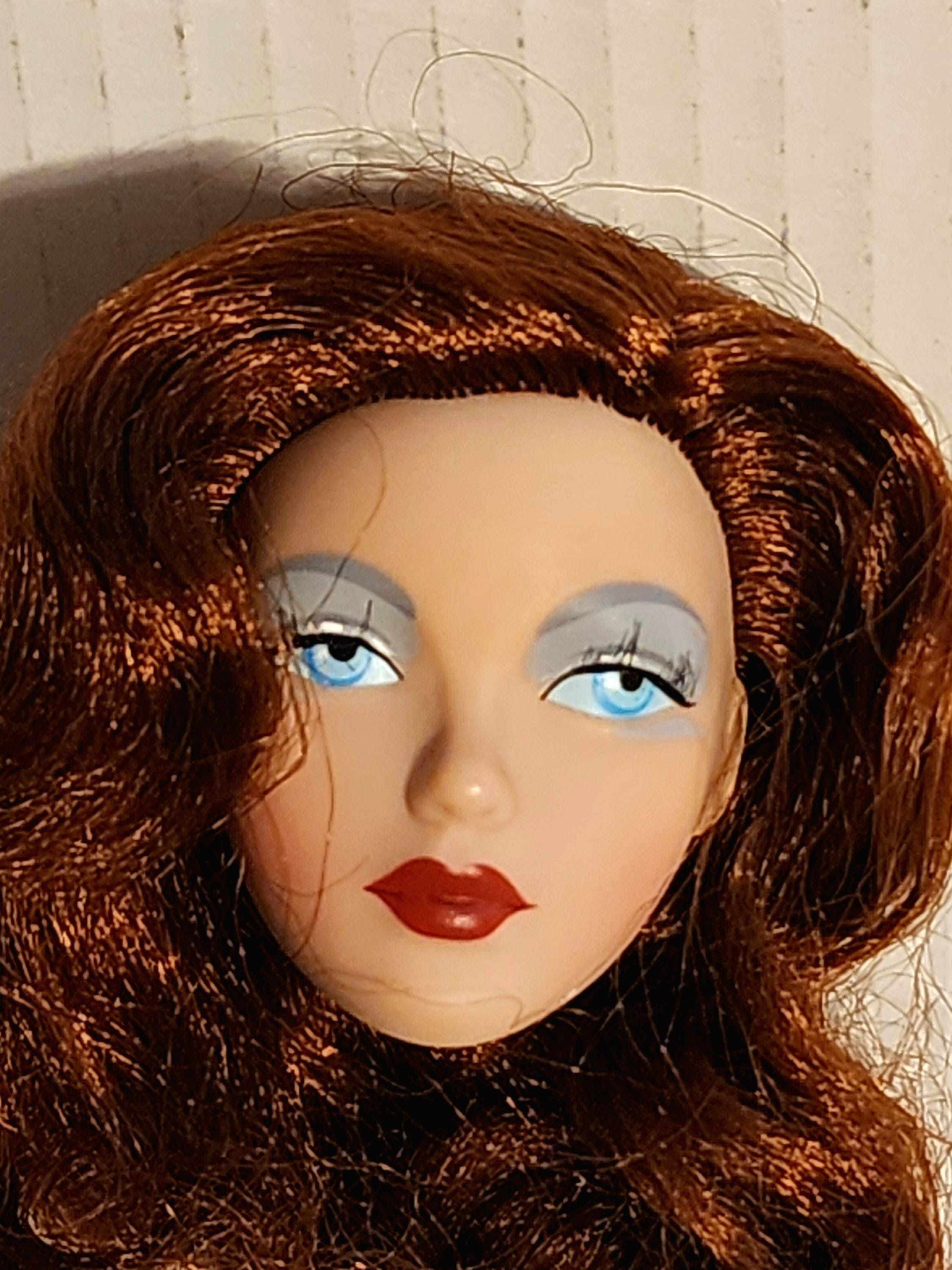 Perfect 16" Gene Doll Head With Vibrant Blue Eyes & Elegant Full ...