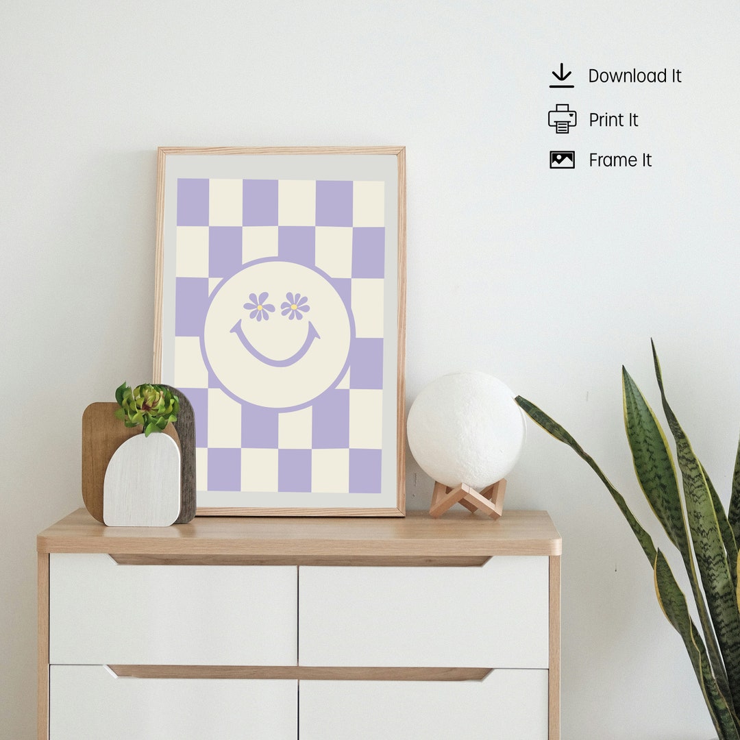 Retro Groovy Smiley Artwork for Nursery or Kids Room Three Sizes 8x10 ...