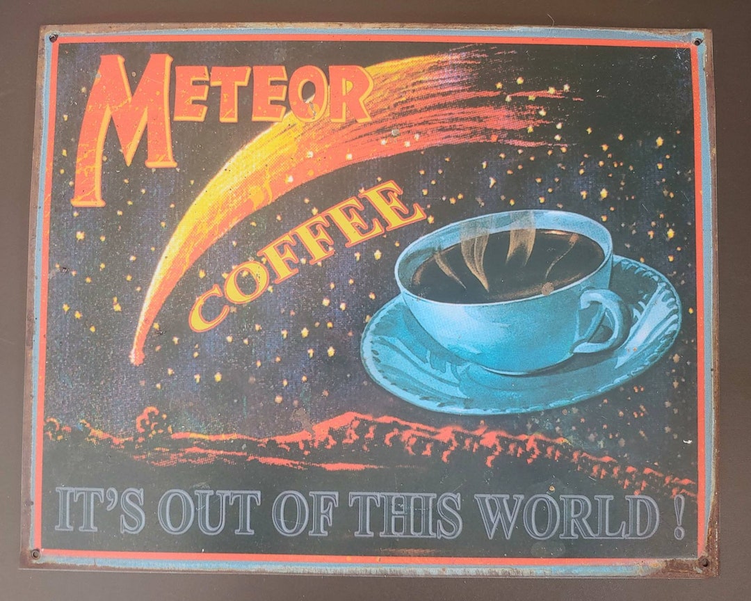 Vintage Meteor Coffee Metal Sign - Etsy