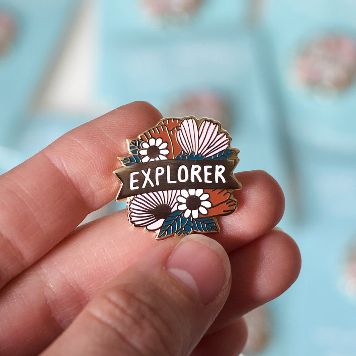 Floral 'explorer' Hard Enamel Pin - Etsy