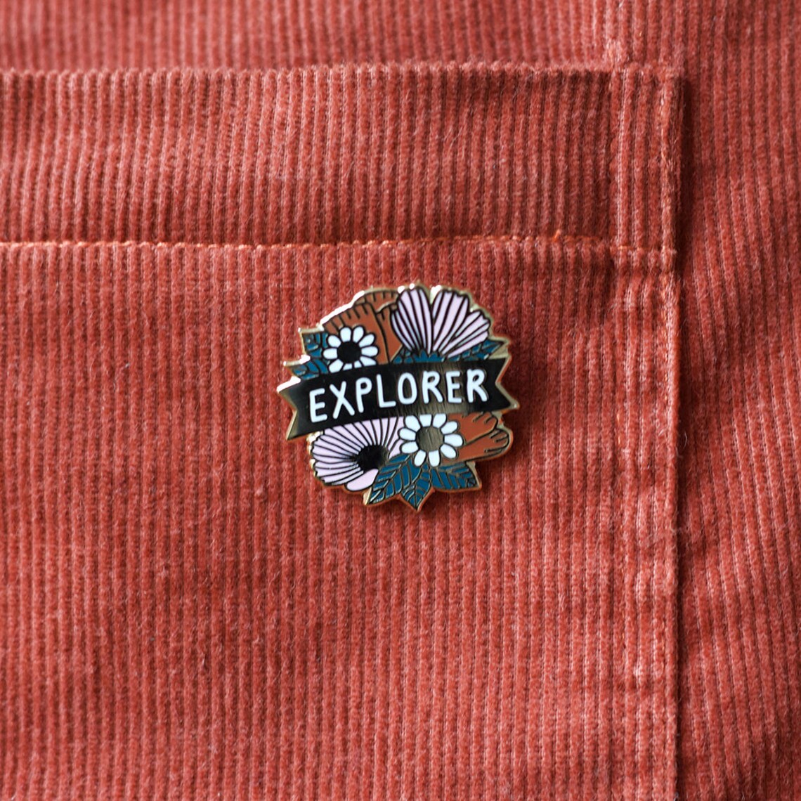 Floral 'explorer' Hard Enamel Pin - Etsy