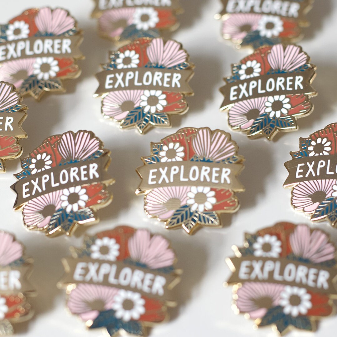 Floral 'explorer' Hard Enamel Pin - Etsy