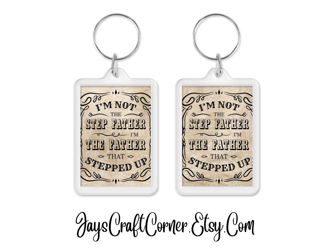 Step Father Whiskey Acrylic Keychain - Dad Lanyard Gift for Him ...