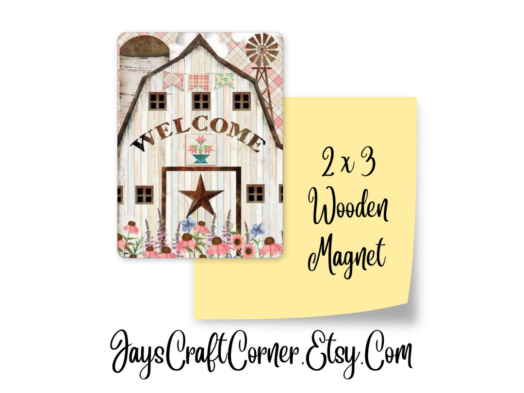 Farmhouse Barn Wooden Magnet - Country Wooden Magnet Gifts for Her ...