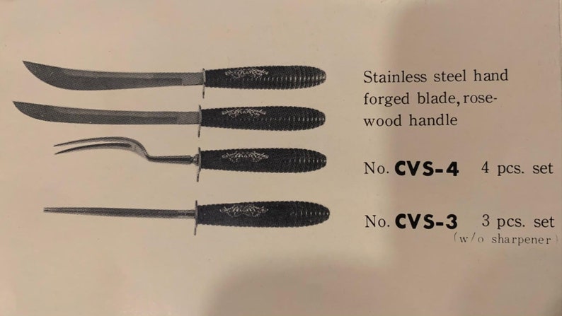 Vintage Samurai Carving Knife Set With Case - Etsy