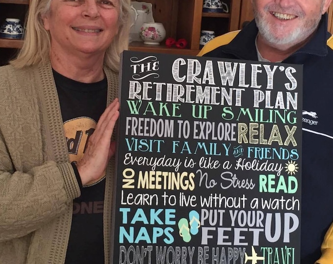 Retirement Rules Chalkboard Custom Retirement Board - Etsy