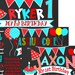 Red and Turquoise Birthday Party Chalkboard Style Sign, 1st Birthday ...