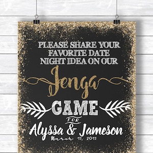 Date Night Ideas Sign, Share Your Favorite Date Night Ideas, Bridal ...