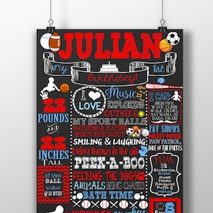 Sport Birthday, Sport Birthday Party Sign, Allstar Birthday Board ...