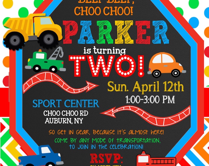 Transportation Invitations Automobile Invitations Unique - Etsy