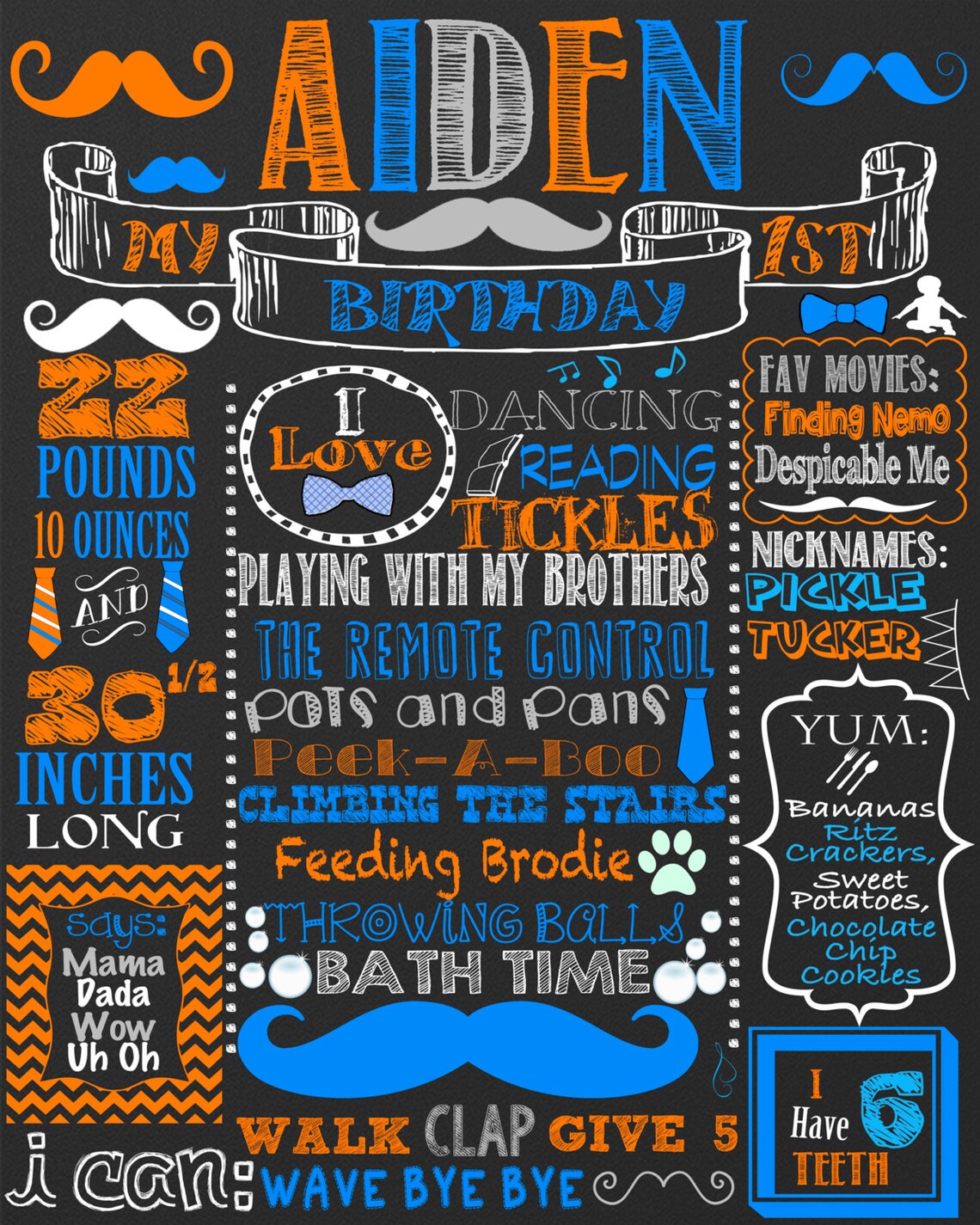 Mustache Birthday Party Decor Custom Mastche Birthday Party - Etsy