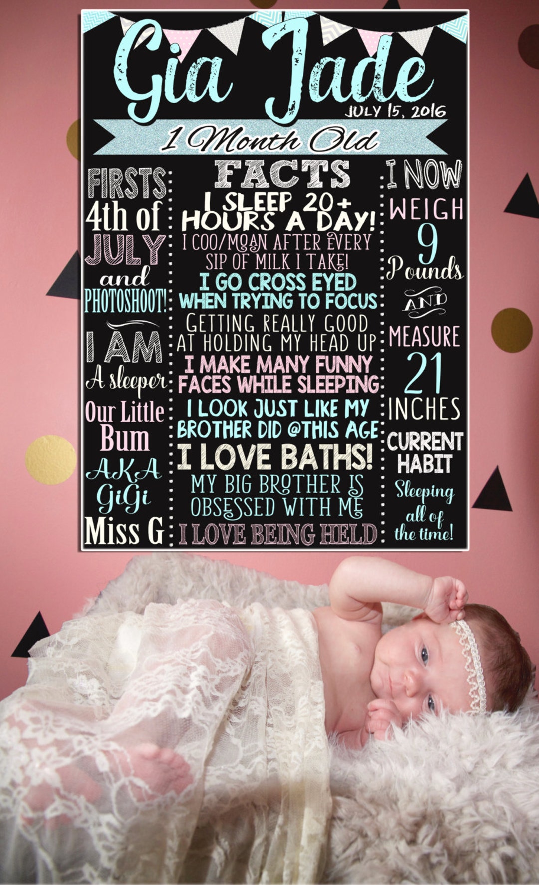 Newborn Monthly Sign, Baby Monthly Milestone Sign Layout, Month by ...