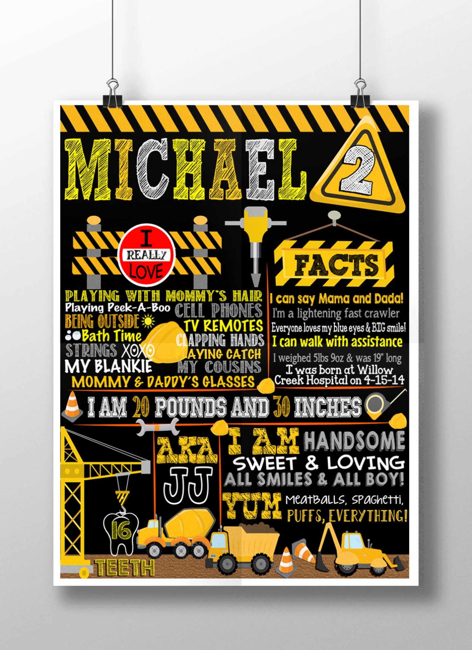 Construction Birthday Sign Custom Construction Birthday | Etsy