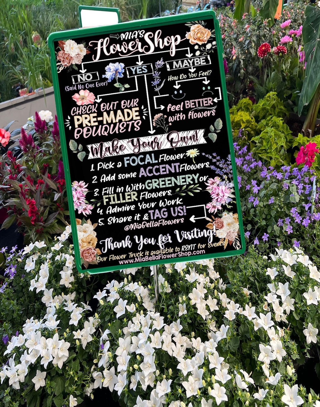 Flower Bar Signage | Make Your Own Bouquet Chalkboard Sign Style ...