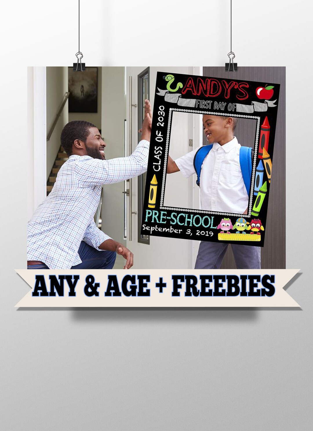 1st Day of School Photo Prop Sign, First Day of School Photo Booth ...