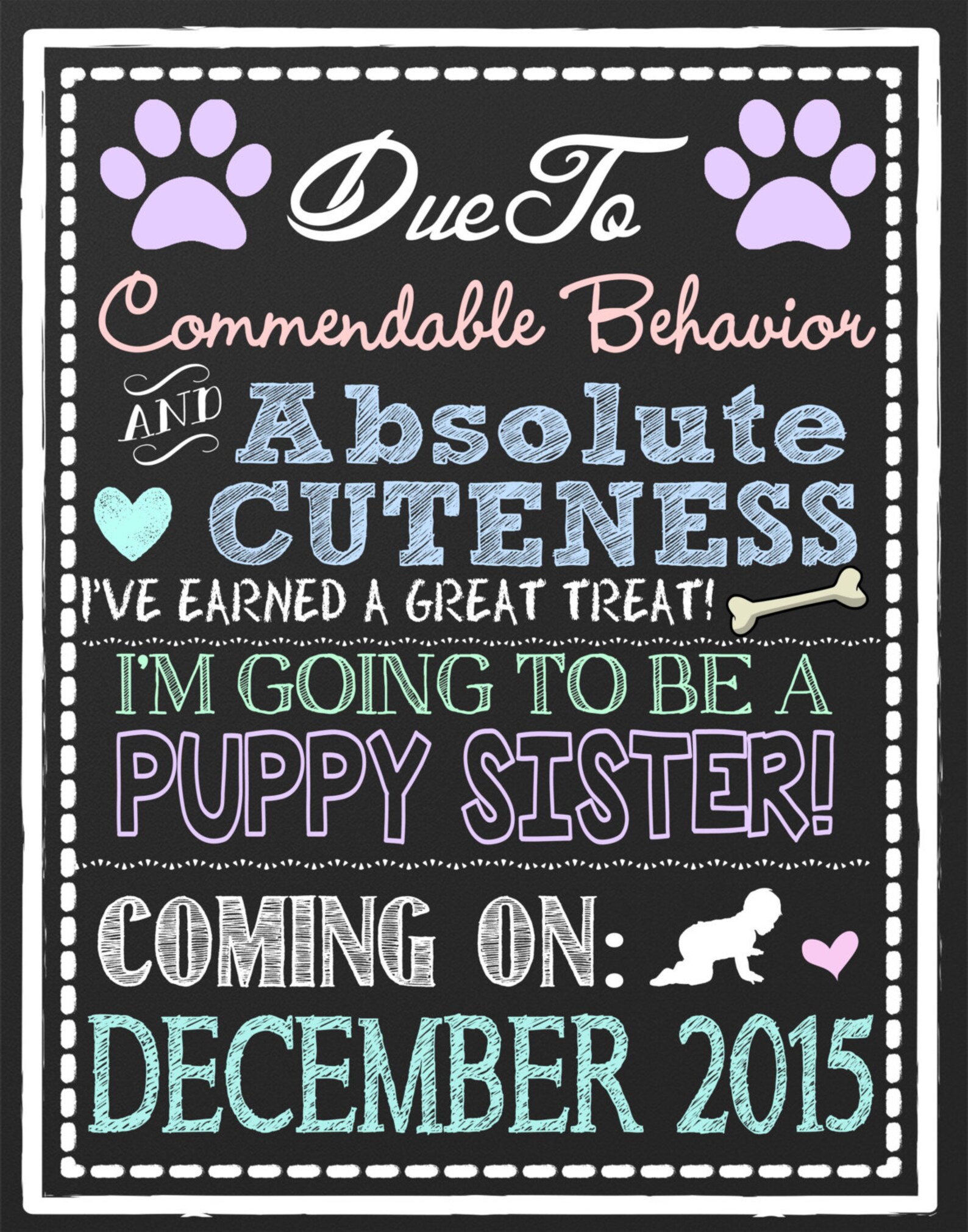 Unique Pet Pregnancy Announcement, Puppy Brother Announcement, Puppy ...