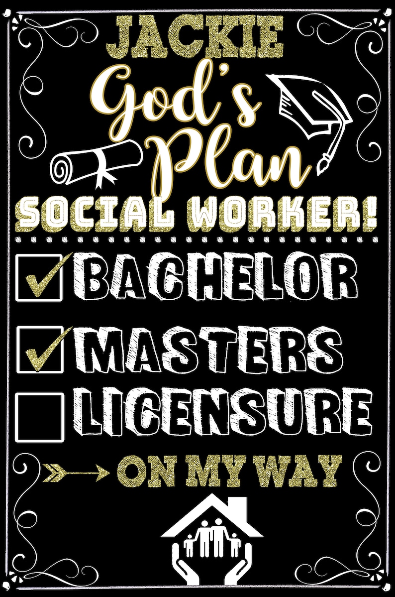 Social Worker Graduation Photoshoot Sign, Social Worker Graduate Gift ...