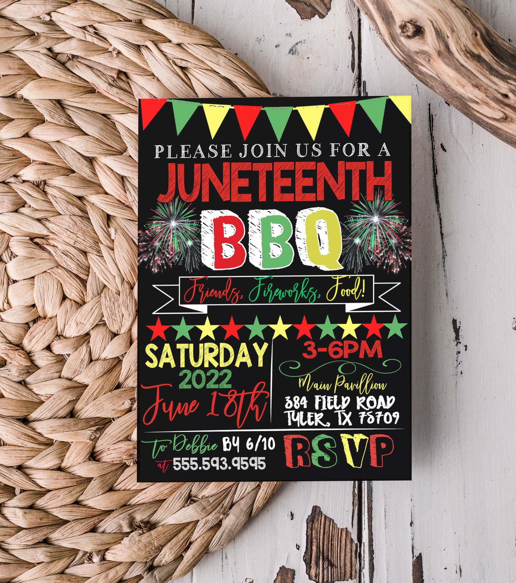 Juneteenth Party Invite, Personalized Juneteenth Invitations, Printable ...